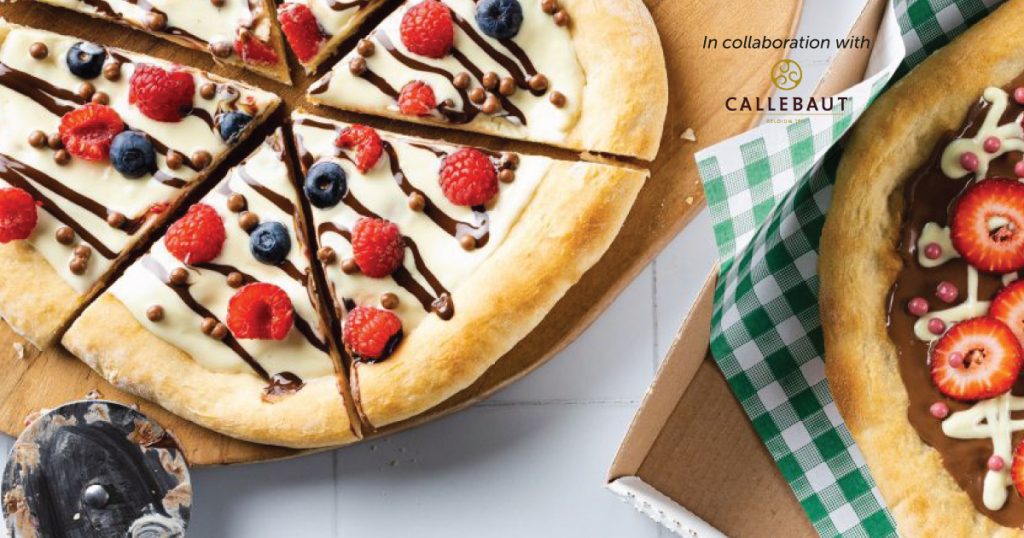 chocolate pizza presented by Callebaut Academy
